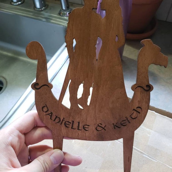 Custom Viking Ship Wedding Cake Topper,viking Cake Topper,bride Groom ...