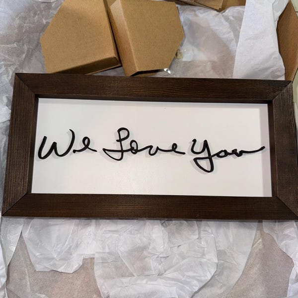 Custom Heart Frame Created by Loved Ones Handwriting or Scribbles ...