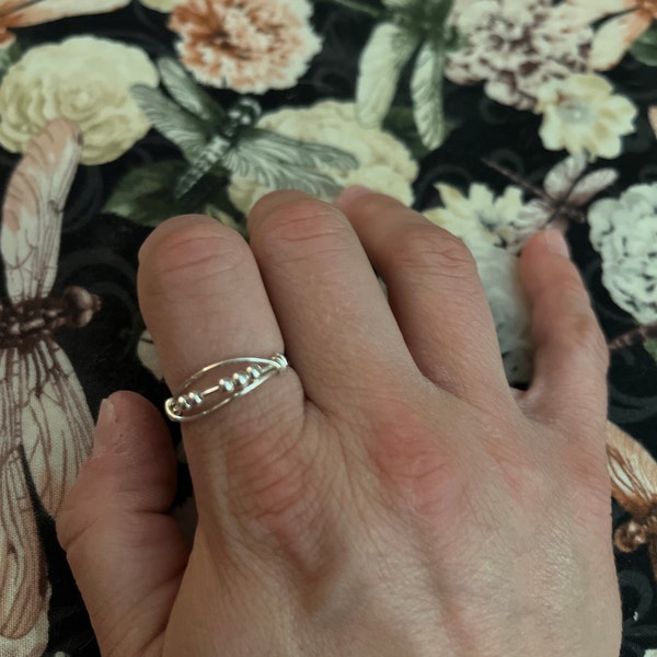 Pure Sterling Silver Fidget Ring Spinner / Meditation Ring / Calming ...