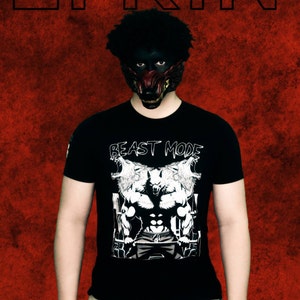 Glowing Cyberpunk Samurai Wolf Mask Samurai Wolf Mask Wolf Mask Cyber ...