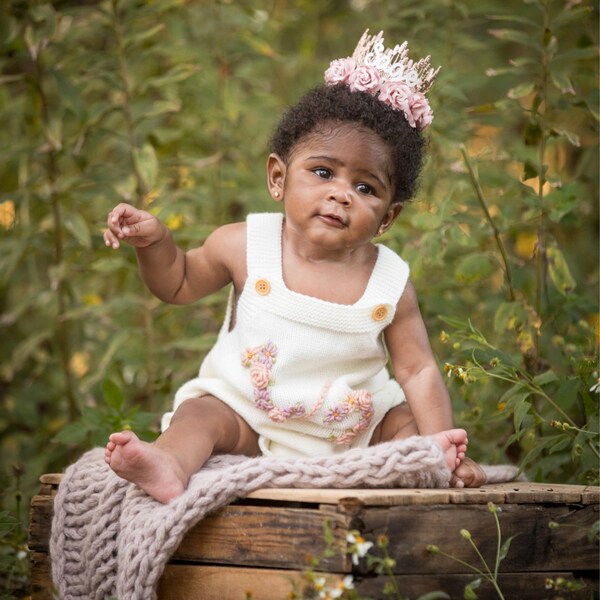 Embroidered Flower Initial Sweater Personalized Baby Sweater Toddler ...