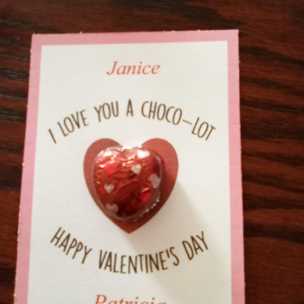 Printable DIGITAL Chocolate Valentine Tag Card Choco Lot Candy Heart ...