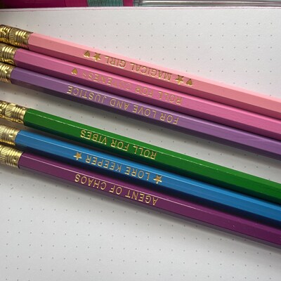 Personalized Pencil Set Custom Pencils Engraved With Foil Stamped Gift ...