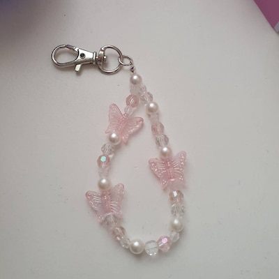 Beaded Keychain Cute / Aesthetic Phone Charm Accessory / Keyring / Kpop ...