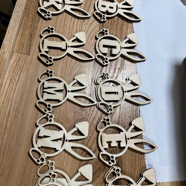 Easter Name Tag SVG for Glowforge, Bunny Letter Svg, Silhouette ...