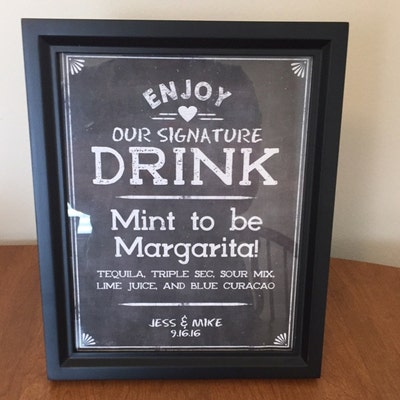 Custom 'enjoy OUR SIGNATURE DRINK' Sign Printable 8x10 or 11X14 ...