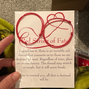 Red String of Fate Couple Bracelet Set With Card / Kabbalah Red Thread ...