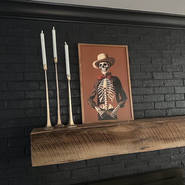 Bony Bandit: Retro Skeleton Cowboy Art Print, Southwestern Eclectic ...