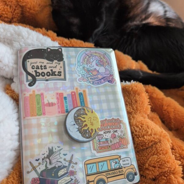 Romantasy Book Stack With Dragons Waterproof Holographic Sticker for ...