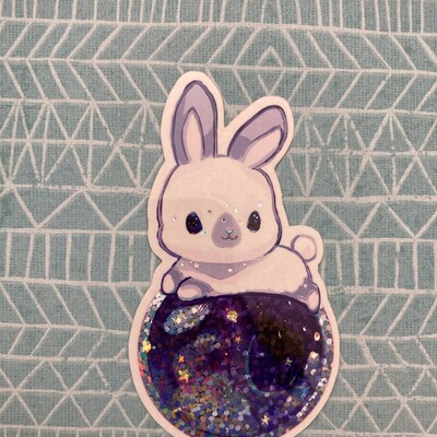Vinyl Sticker holographic Bunny Universe - Etsy