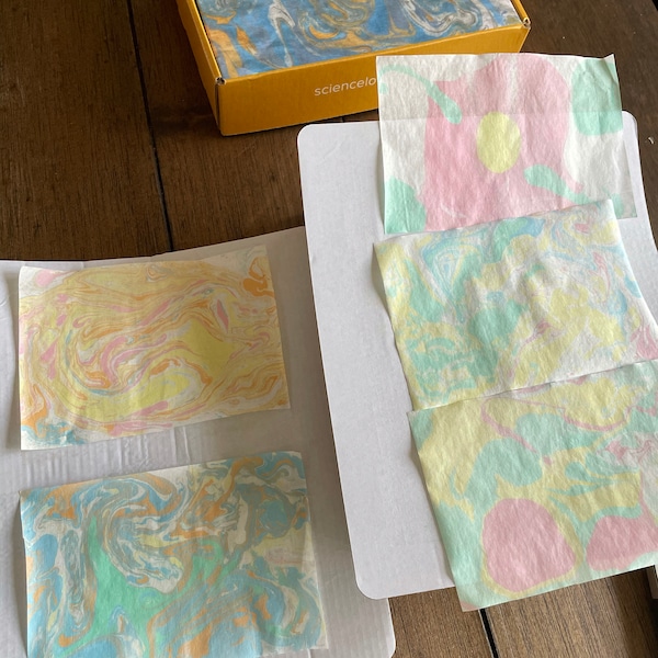 Suminagashi Marbling Art Kit: Japanese Paper, Inks, Online Video - Etsy