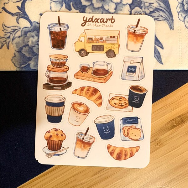 Coffee Truck Sticker Sheet | Cafe Aesthetics - Etsy