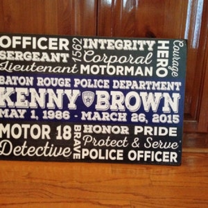 Police Officer Service Sign, Police Sign, Police Gift, Officer Gift ...