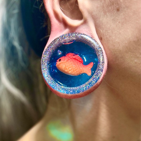 Its a Froggy Frog World Resin Custom Double Flared Spacer Plugs Frog ...