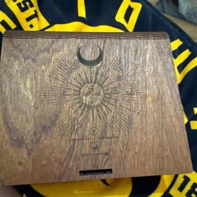 Blank White Oak Crescent Moon Card Holder Tarot Card Stand Wood Oracle ...