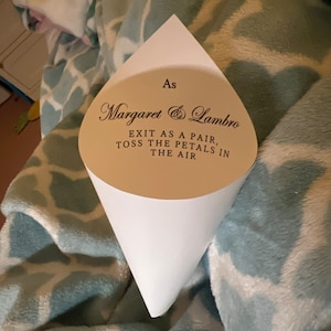DIY Petal Cone, Paper Cone, Wedding Toss, Confetti Toss, PERSONALIZED ...