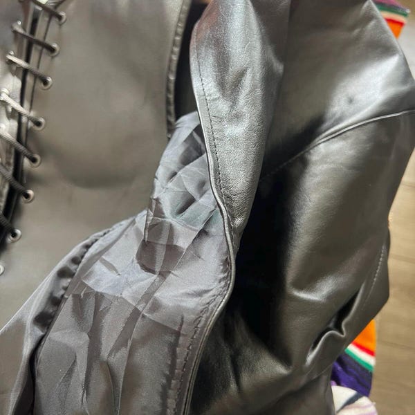 The Wraith of Inferno - Black & Yellow Leather Hooded Cloak With Armor ...