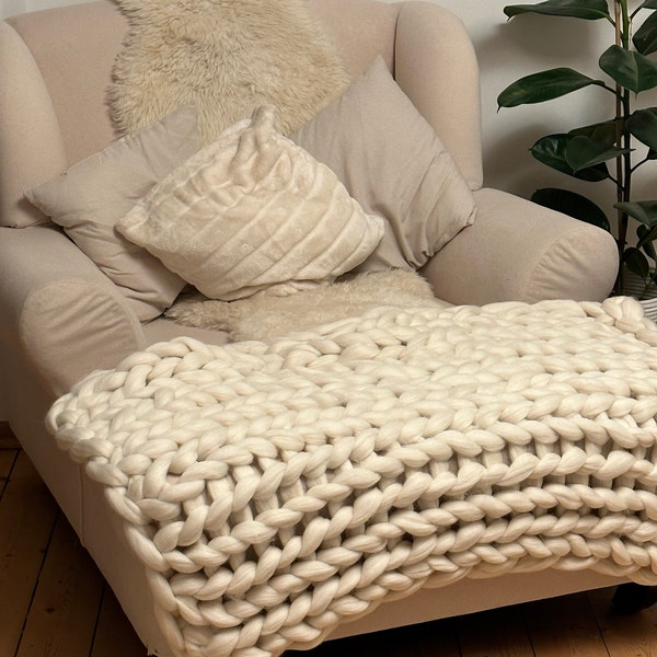 Giant 100% Merino Wool Roving for Arm Knitting, Super Chunky Knit Wool ...