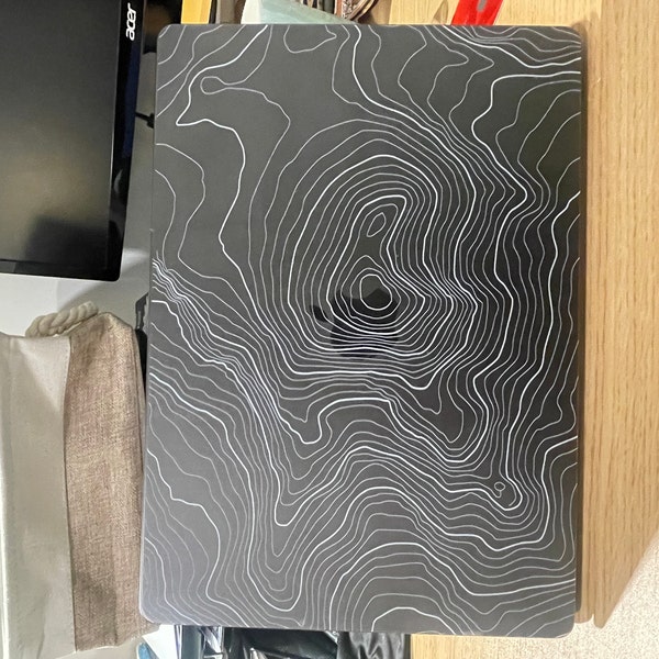 Geographic Contour Map MacBook Transparent Skin | Abstract Topography ...