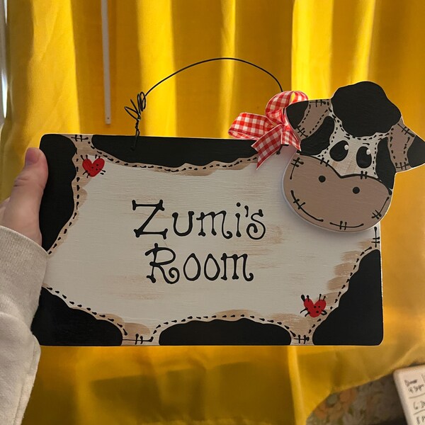 Personalized Cow Country Kitchen Sign Handcrafted Handpainted Wood ...
