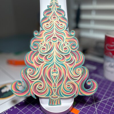 Christmas Tree 3D Zentangle Svg Files, Multilayer Panel for Laser ...