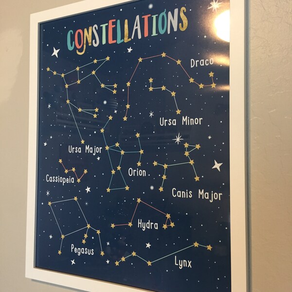 Constellation Print, Space Art Constellations Nursery Wall Art Kids ...