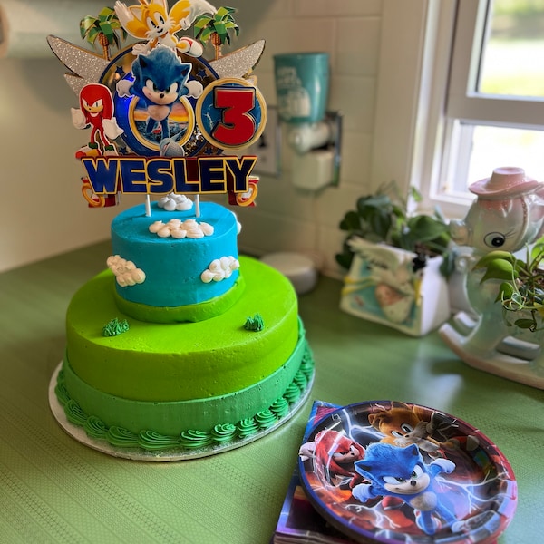 Sonic Cake Topper. Sonic Hedgehog Cake Topper. Sonic Shaker Cake Topper ...