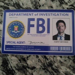 Supernatural FBI Badge john Bonham AKA Dean Winchester - Etsy