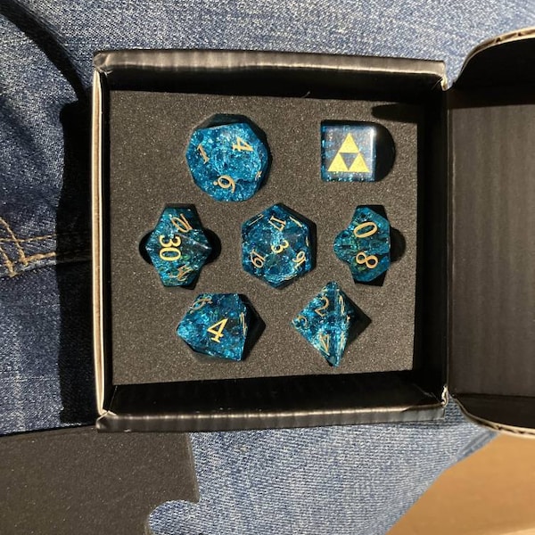 Natural Stone Dnd Full Dice Set Tiger Eye Dnd Dice Set Sorcerer ...