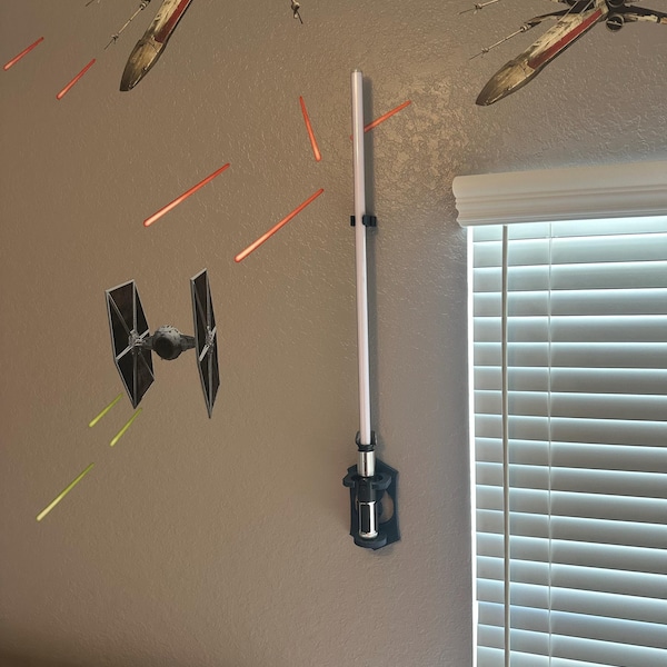 Custom 3D Printed Lightsaber Display Stand | Wall Mount for Star Wars ...