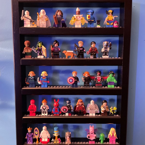 Minifigure Display Shelf - Display up to 40 Minifigs - Solid Wood ...