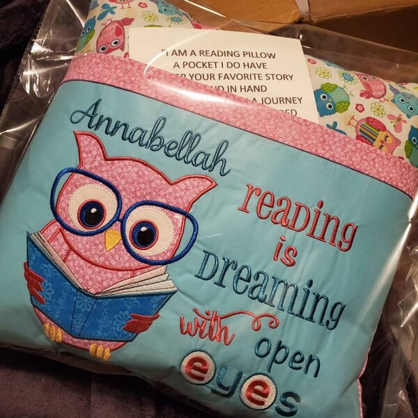 Let the Adventure Begin, Personalized Reading Pillow, Embroidered ...