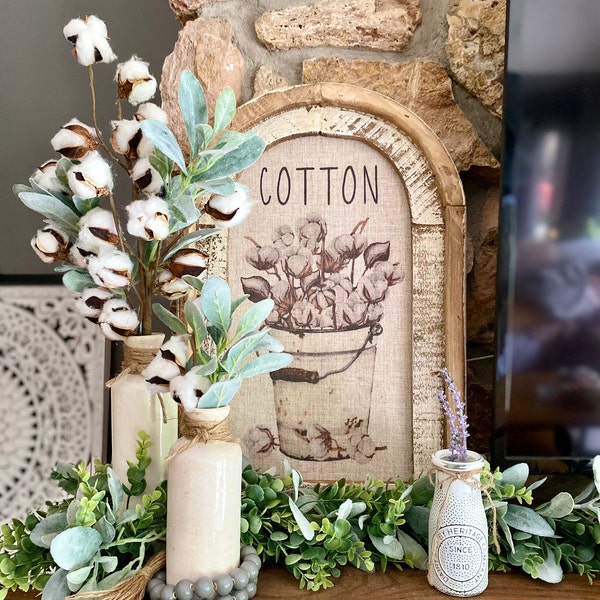 Cotton Wall Art | 14" X 22" | Arch Window Frame | Linen Wall Hanging ...