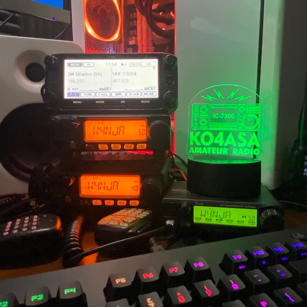 Icom IC-7300 Lighted Ham Radio Callsign Display LED Amateur Radio N0W ...