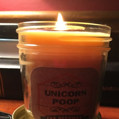 Unicorn Poop Scented Beeswax Mason Jar Candle 8 Oz - Etsy UK