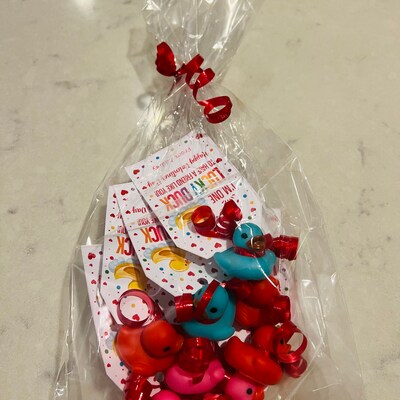 Editable Rubber Duck Valentine's Day Gift Tags Valentine Lucky Duck Tag ...