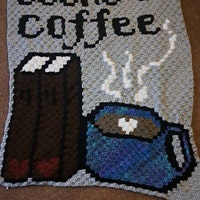 Crochet C2C Blanket Pattern | BOOKS & Coffee Lapghan | PDF Instant ...