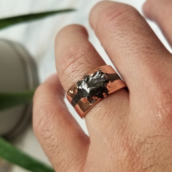 Meteorite Copper Cuff Ring. 12mm, 15mm Wide. Cuff and Band. - Etsy