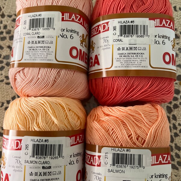 OMEGA NO.6 [70grs] by Omega - Soft Yarn 100% Mercerized Cotton Yarn - Etsy