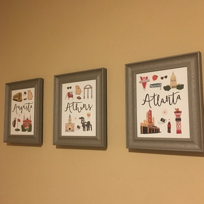 Illustrated Augusta Georgia Art Print, Cute Augusta Map Print, Modern ...