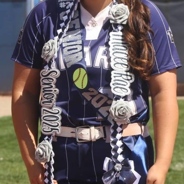 Graduation Lei, 2 Color Graduation Lei, Senior Night, Personalized ...