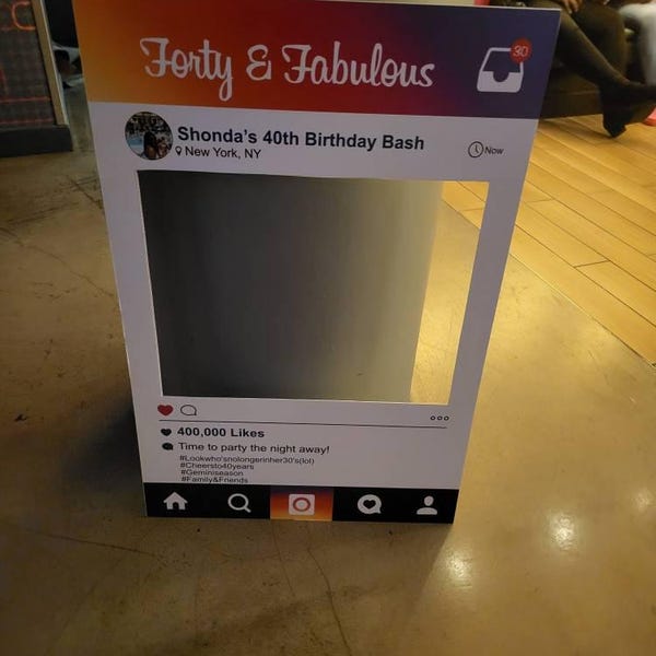 Birthday Selfie Frame, Editable Social Media Sign, Selfie Photo Booth ...