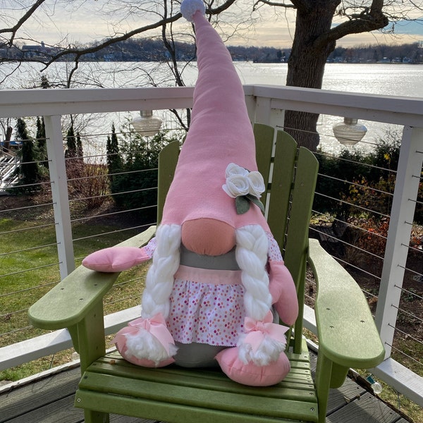 Large Deep Red and Gray With Plaid Home Gnome - Etsy