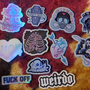 11 Pack Neon Vibes Sticker Set Holographic Aesthetic - Etsy