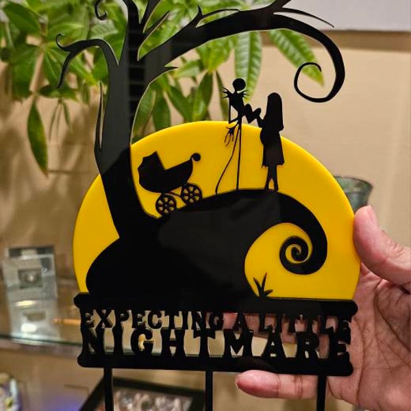 Expecting a Little Nightmare Cake Topper Image - Etsy