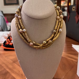 Gold Color Interlocking Crisp Beads: Handmade Brass Beads Brass Unusual ...