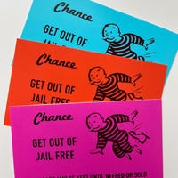 Vintage 1960s Monopoly Game Chance Get Out of Jail Free Card With Blank ...