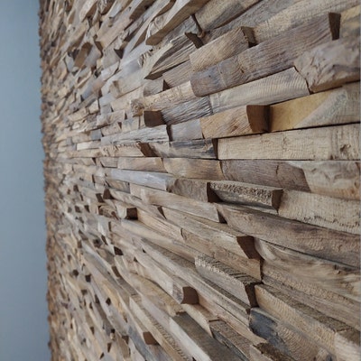 3D Recycled Teak Natural Wood Wall Tile, Cladding, 12 X 12 - Etsy