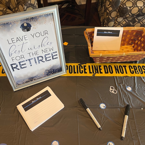 Police Retirement Party Sign | Leave Your Best Wishes for the Retiree ...
