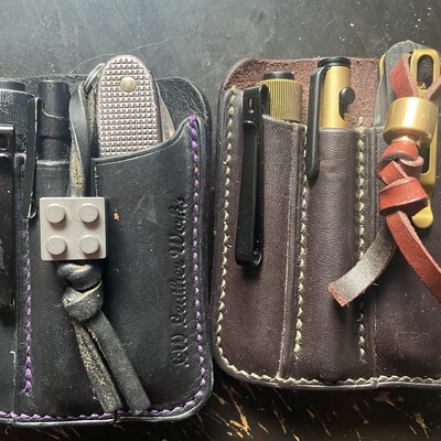 Tool Wallet V1 EDC Small Handmade Leather Free Laser Engraving. Hand ...